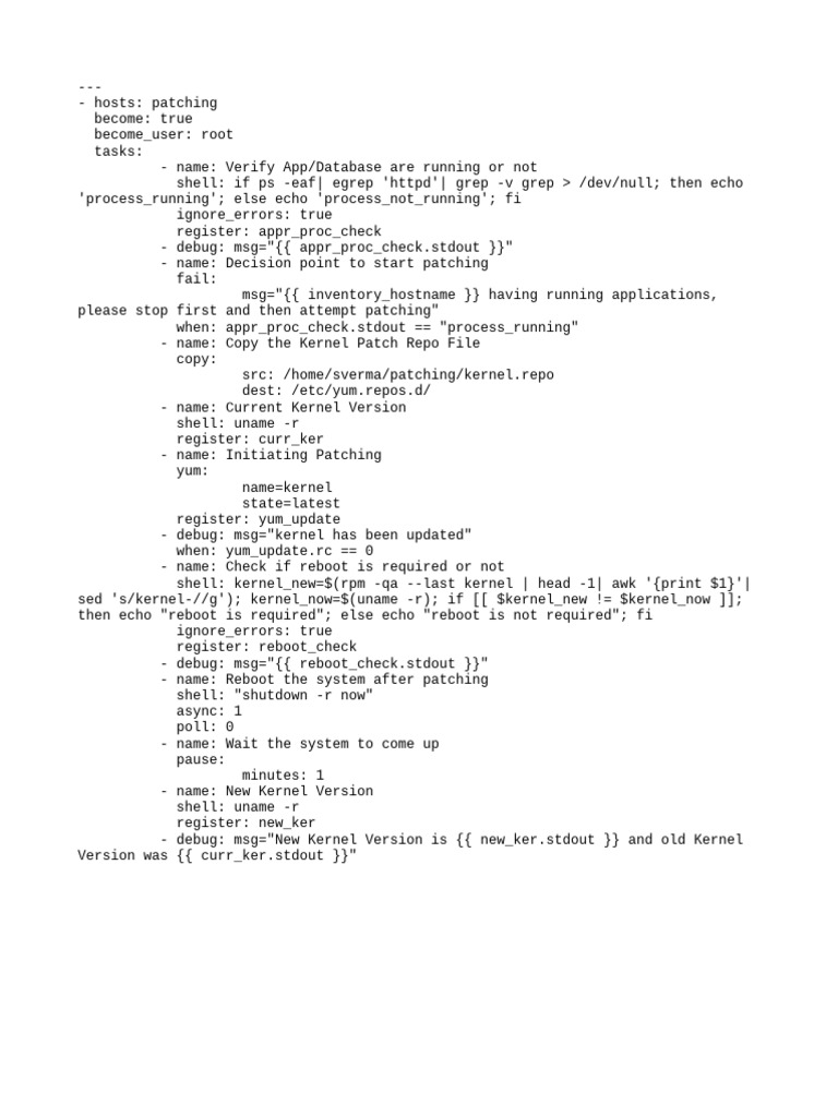 Patching Playbook | PDF