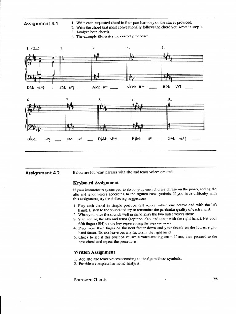 Assignment 17 Borrowed Chord, Passing Tone Adding | PDF