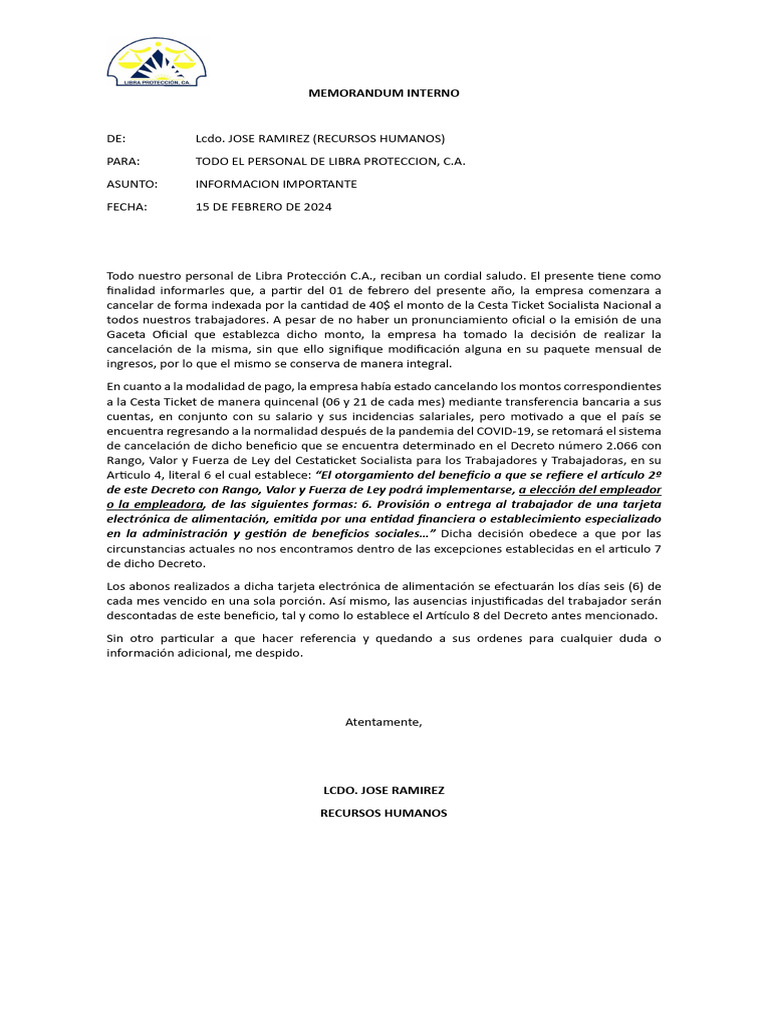 Circular Cesta Ticket | PDF