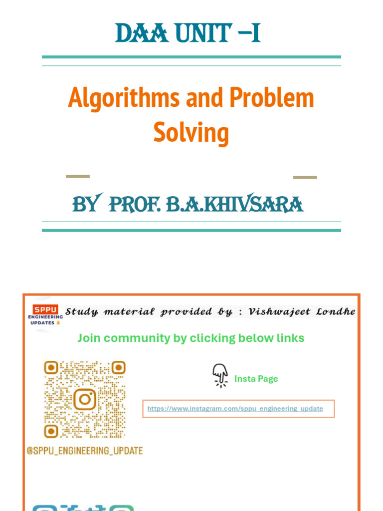 DAA - Unit-1 PPT by BAK | PDF