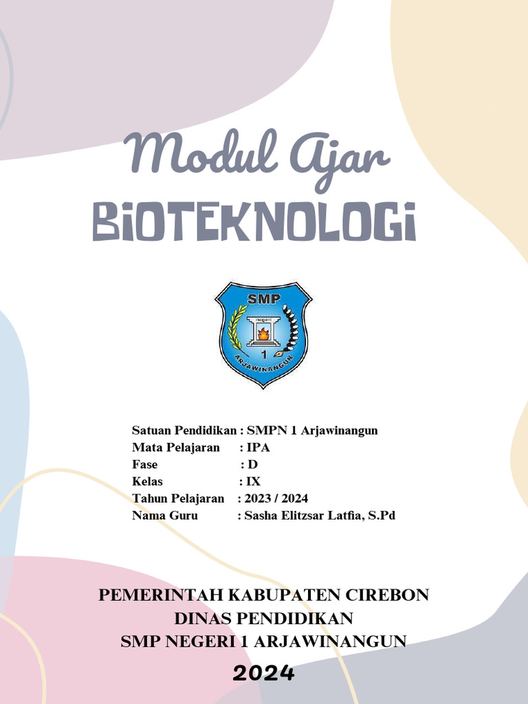 Cover Modul Ajar BIOTEKNOLOGI | PDF