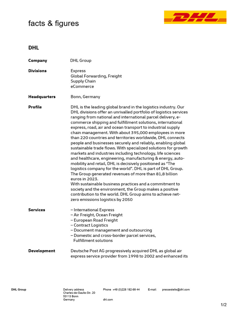 Fact Sheet DHL | PDF