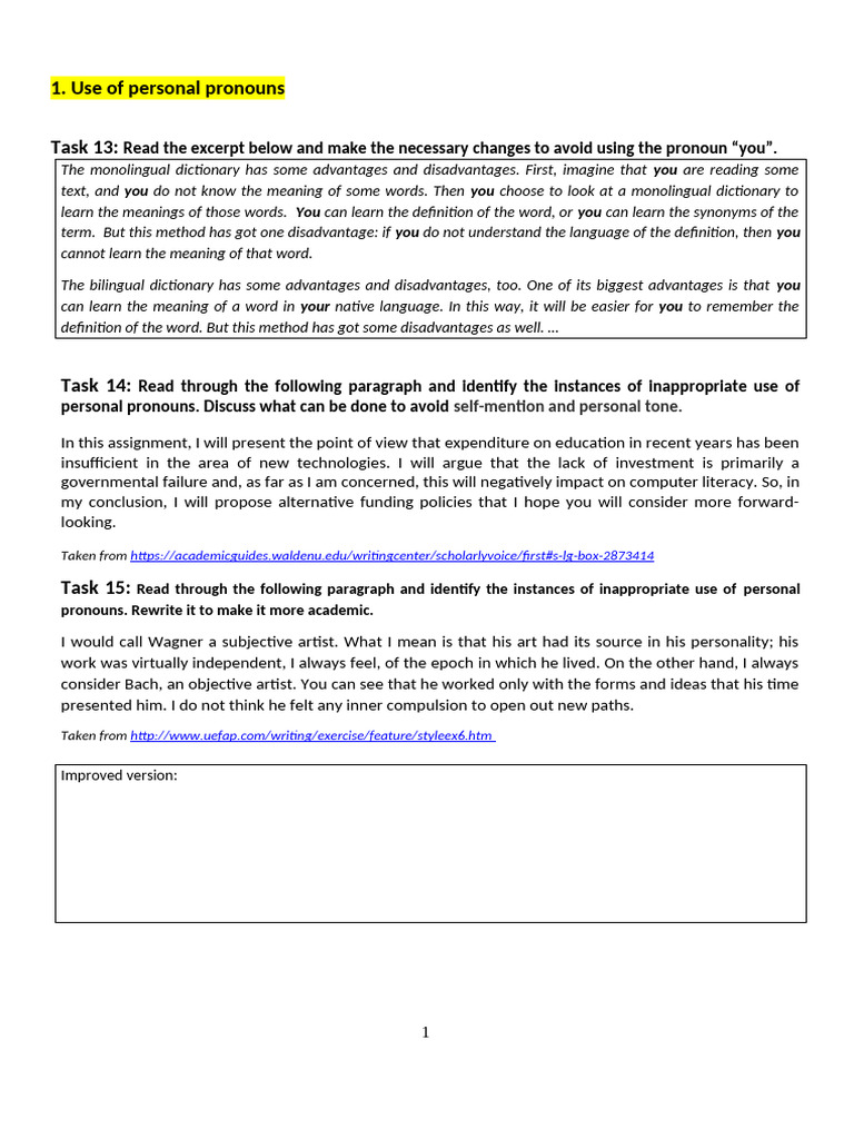 Academic Writing Extra Exercises | PDF
