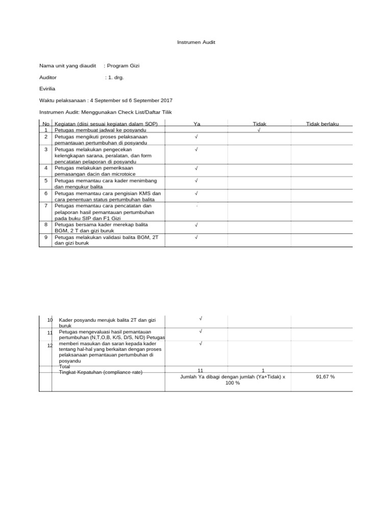 Instrumen Audit Internal Ukm | PDF