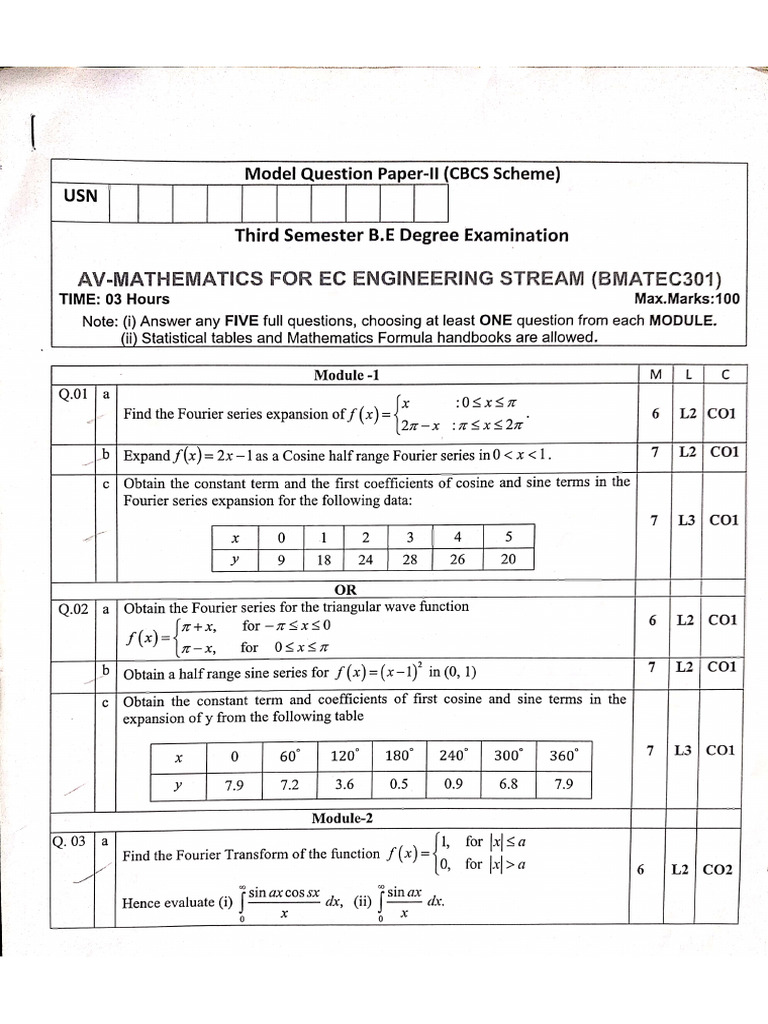 Model Question Paper 2 | PDF