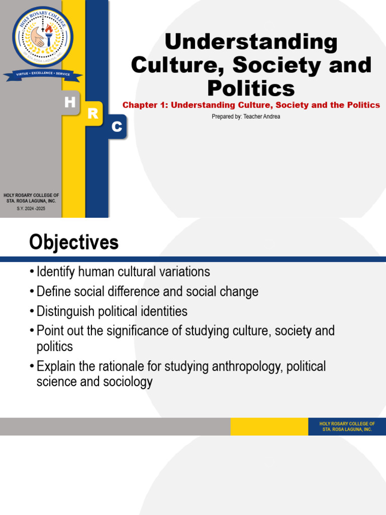 Chapter 1 - Understanding Culture, Society and Politics | PDF