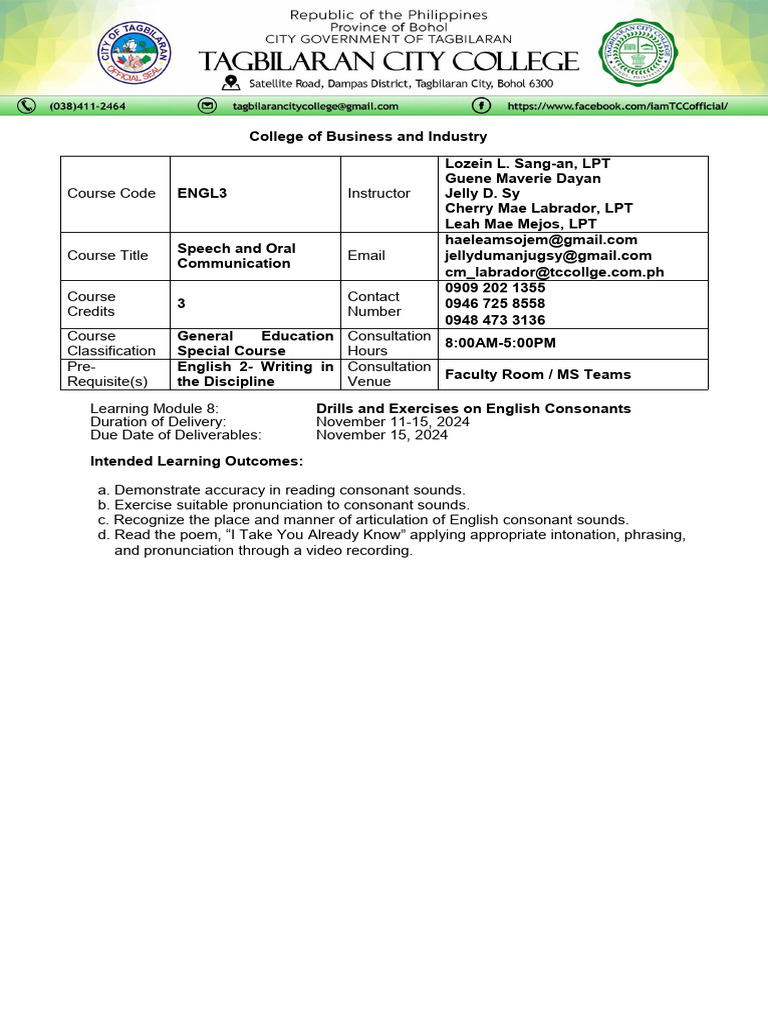 ENGL3 Learning Module 8 2023 2024 | PDF