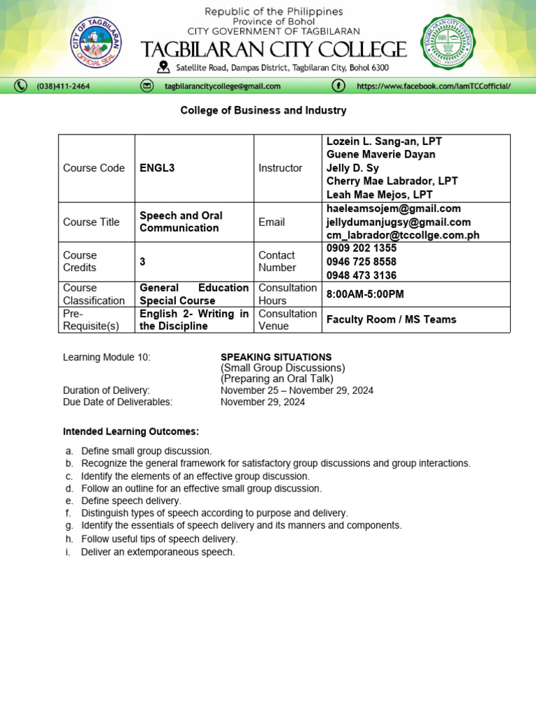 ENGL3 Learning Module 10 2023 2024 | PDF