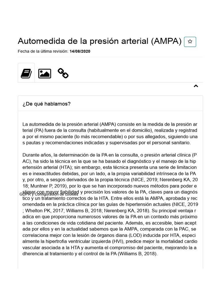 Automedida de La Presión Arterial (AMPA) | PDF | Hipertensión | Presión