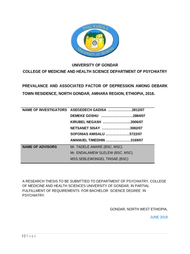 University of Gondar College of Medicine | PDF