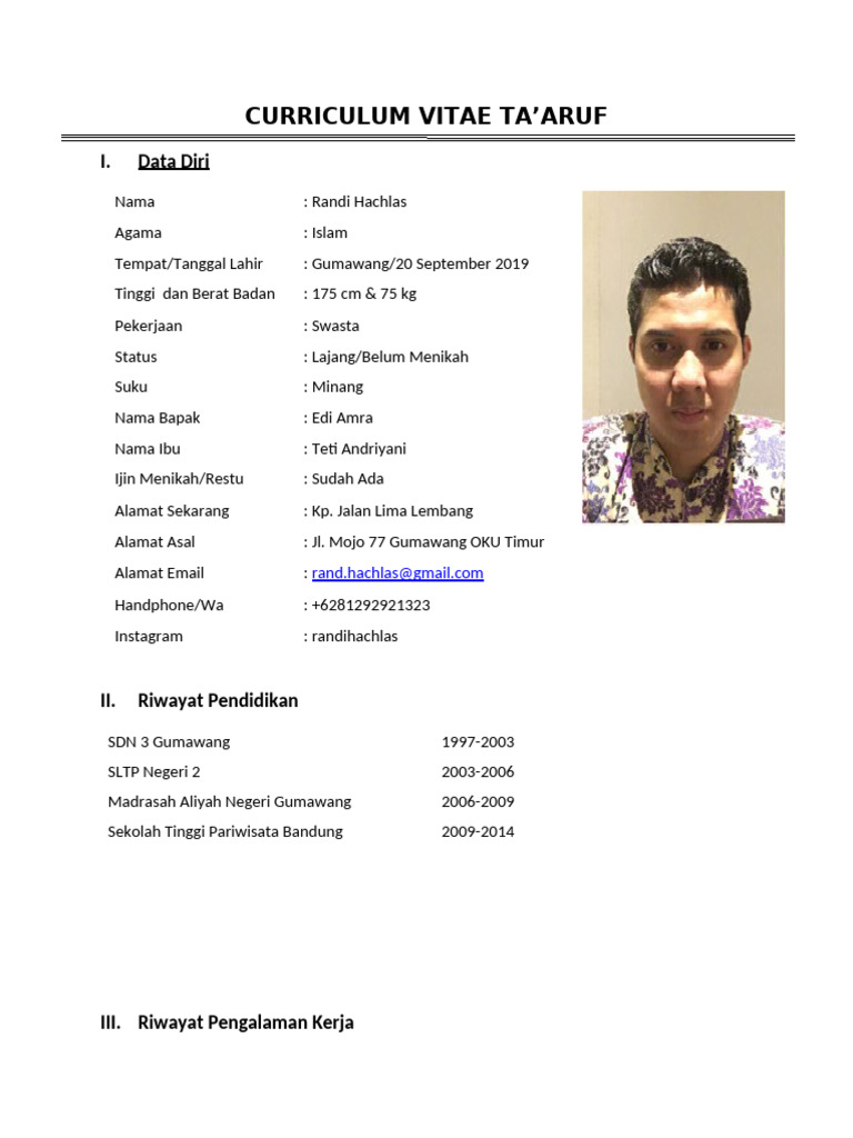 Taaruf Resume | PDF