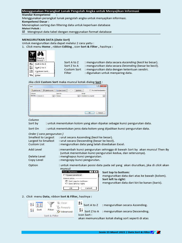 Data Sort dan Filter | PDF