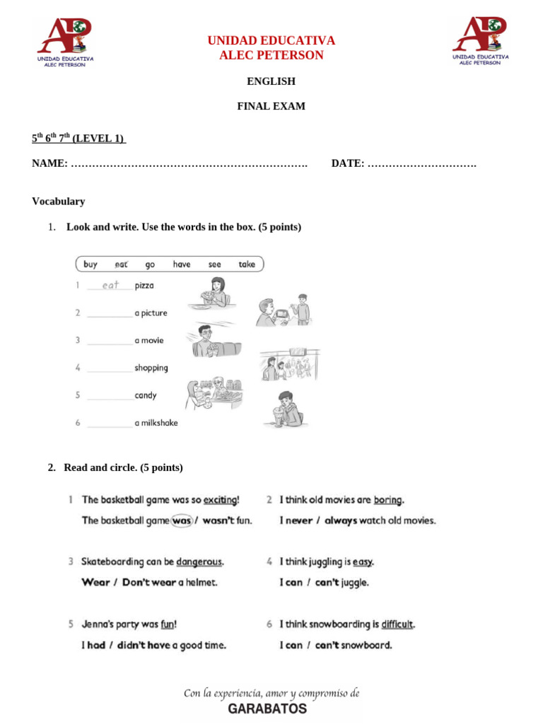 S1 Final Exam Pdf