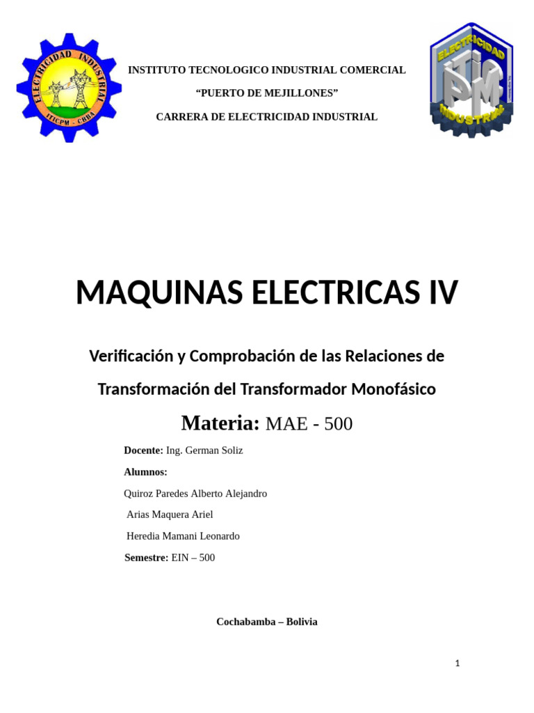 Laboratorio 2 de Maquinas Electricas IV | PDF