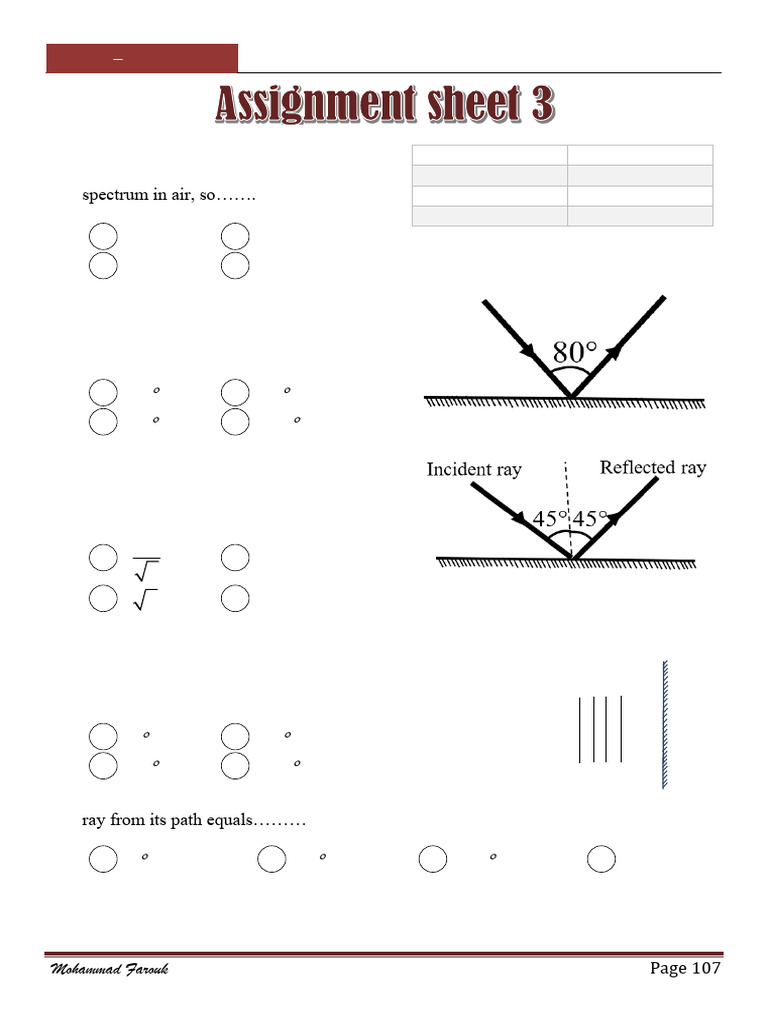 Assignment Sheet 3 2nd Sec (Print) | PDF