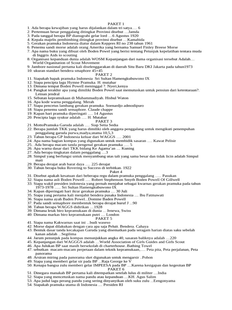 Soal CCP Penggalang SMP | PDF