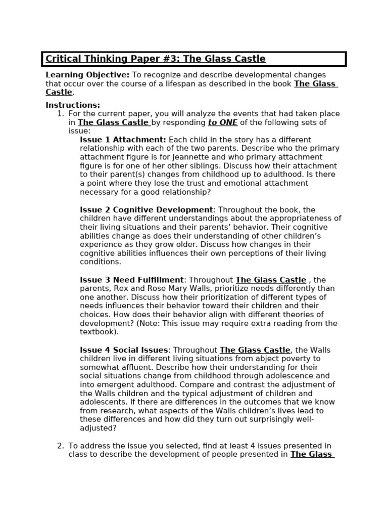 Critical Thinking Paper 3 | PDF