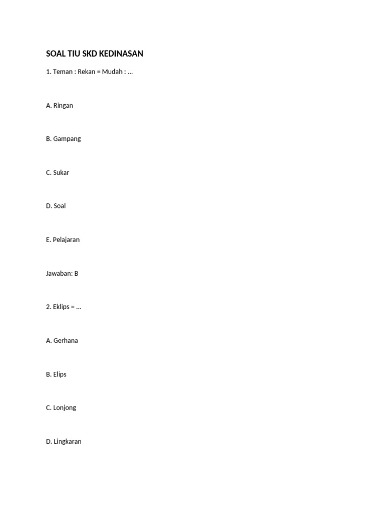 Soal Tiu SKD Kedinasan | PDF