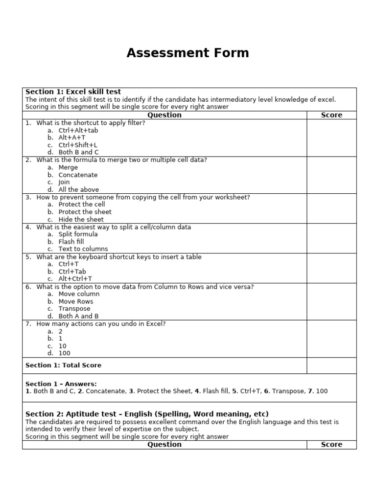 HR Operatons Advisor - Final CS Assessment Form | PDF