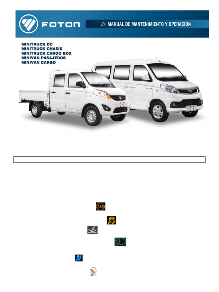 Manual de Uso y Mantenimiento Foton Midi | PDF | Cambiar | Embrague