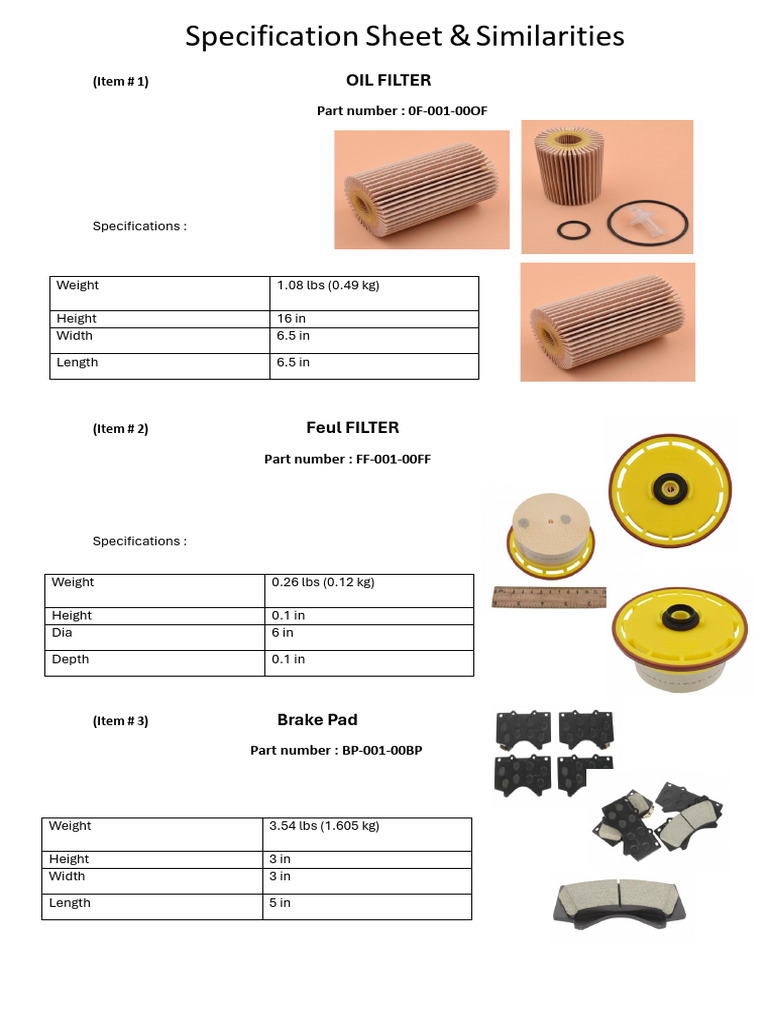 Auto Parts, Spect Sheet, Buy 1179791 | PDF