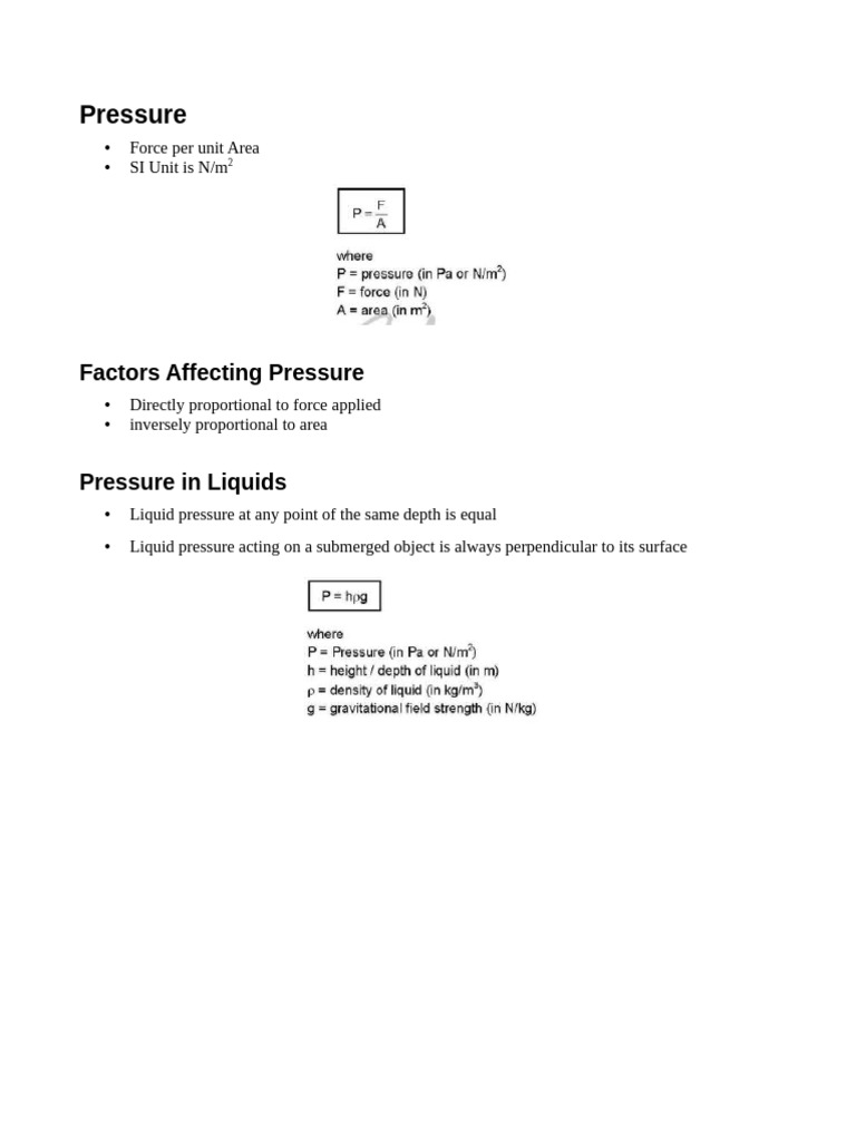 Pressure Notes | PDF