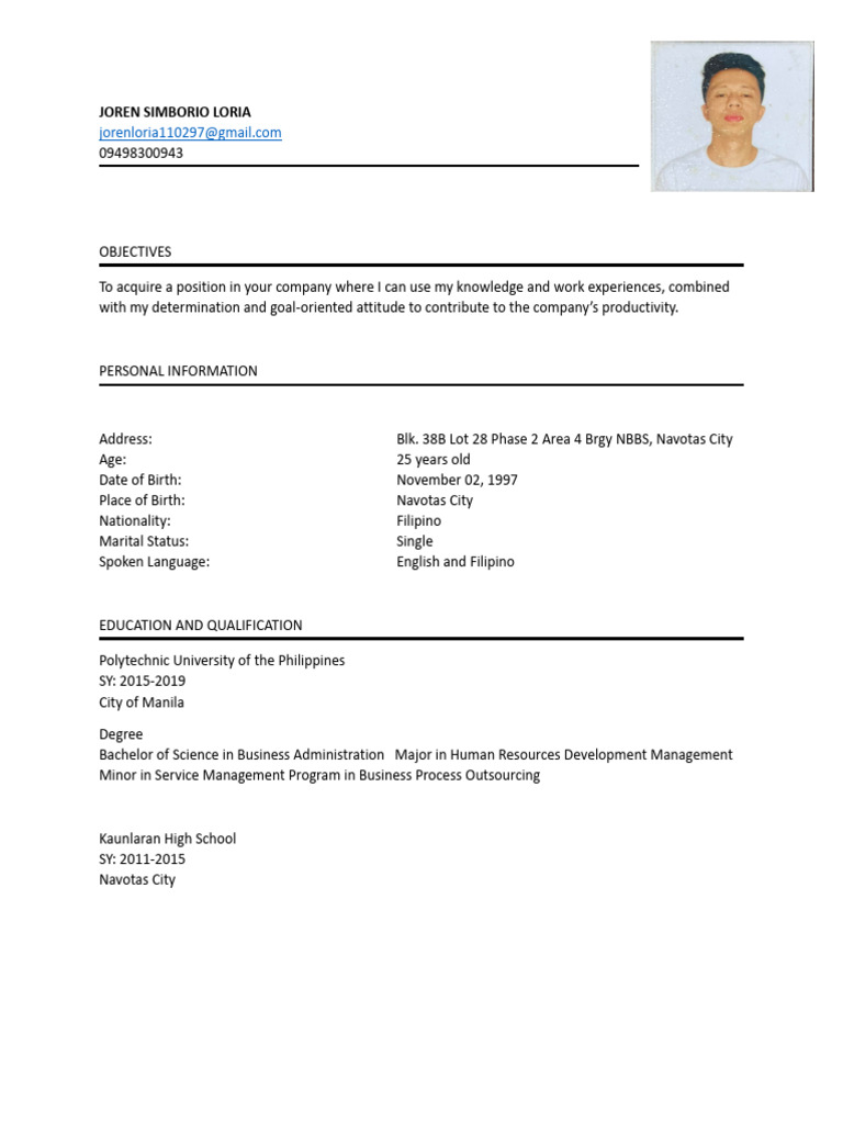 Joren Simborio Loria | PDF