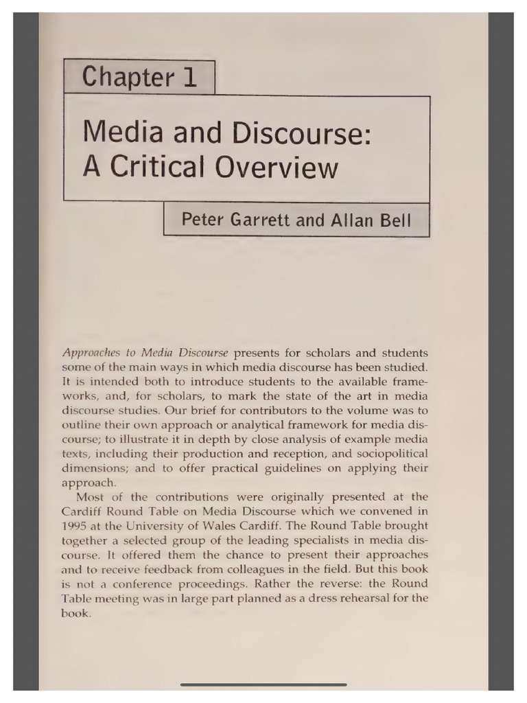 Chapter 1 - Media Discourses | PDF