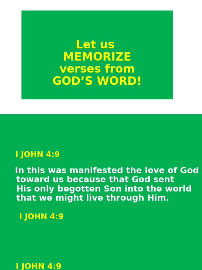 Memorize Verses | PDF