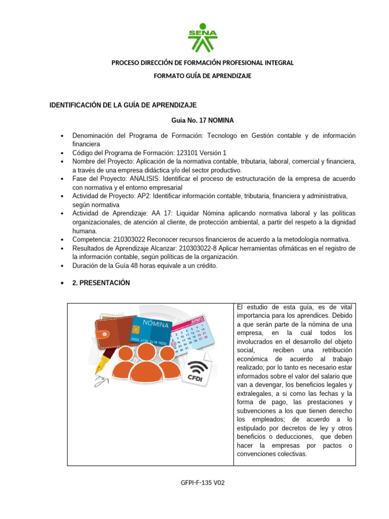 Gfpi-F-019 - Guia - de - Aprendizaje 17 Nomina | PDF
