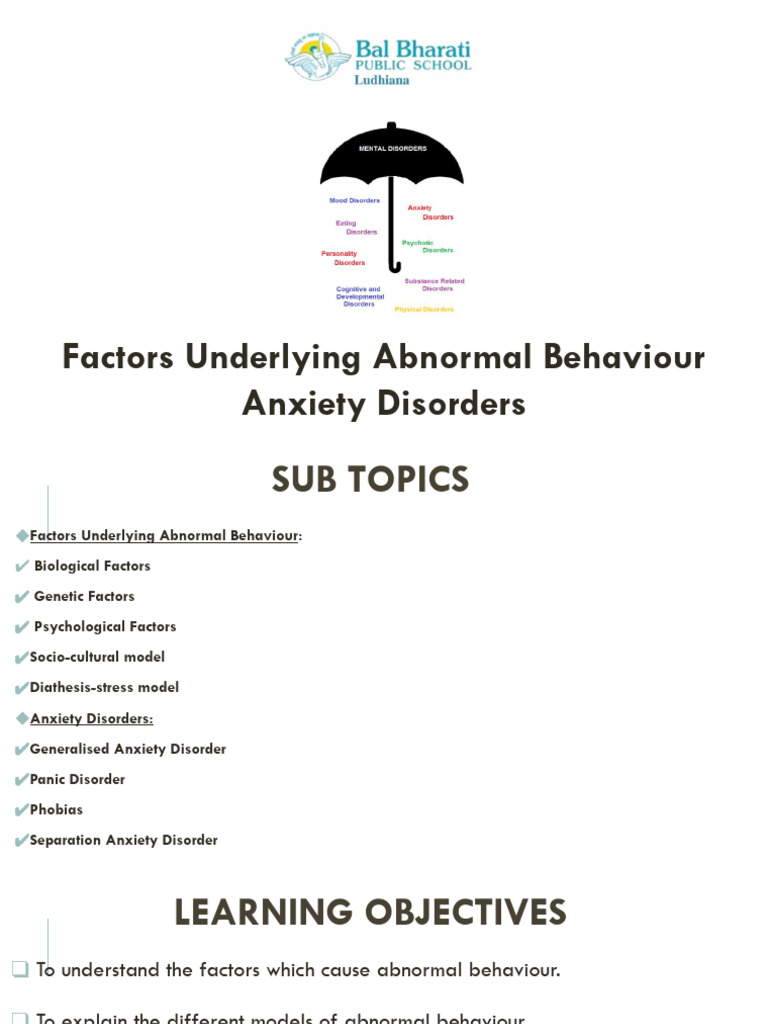Factors Undelying Abnormal Behaviour | PDF