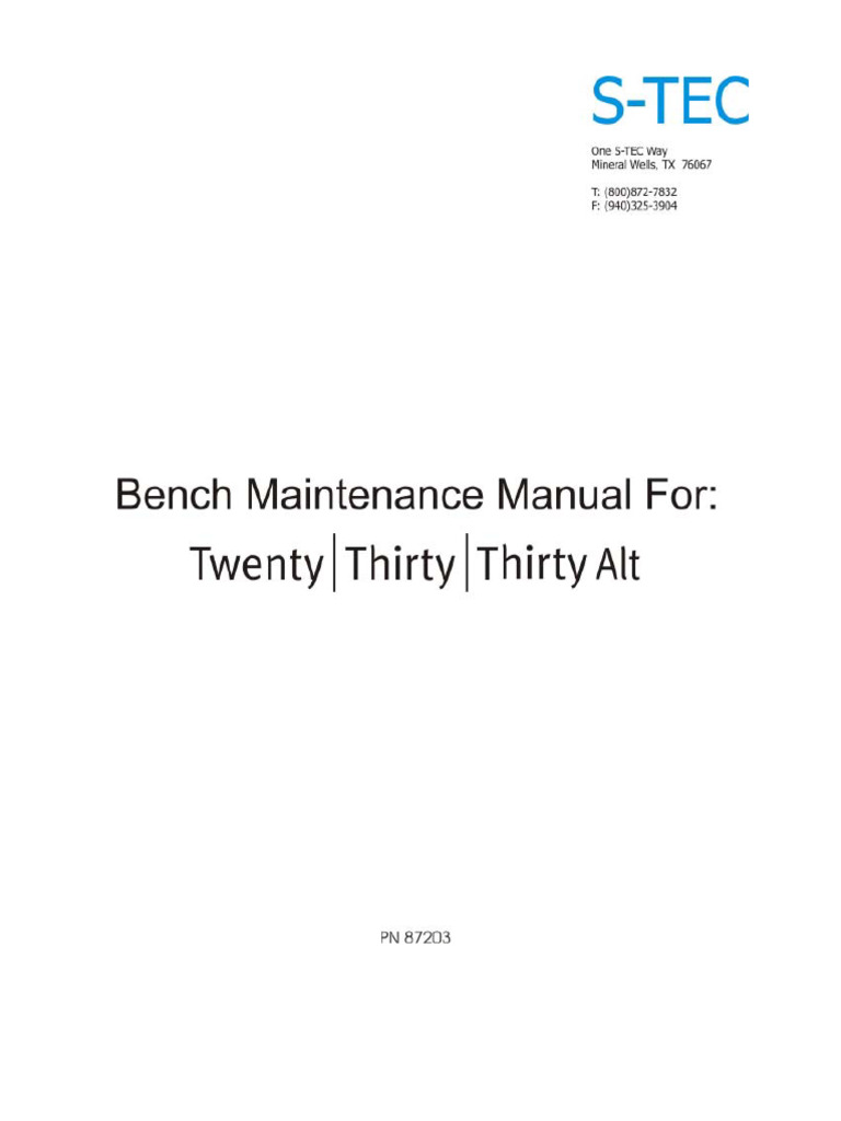 S-TEC System Manual Overview | PDF | Switch | Finance & Money Management