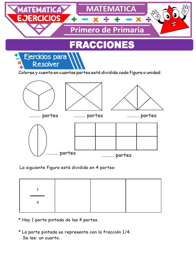Fracciones para Primer Grado de Primaria | PDF