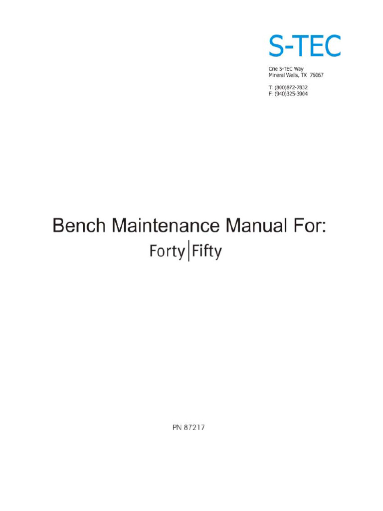 S-Tec 40, 50 Maintenance Manual | PDF | Servomechanism | Switch