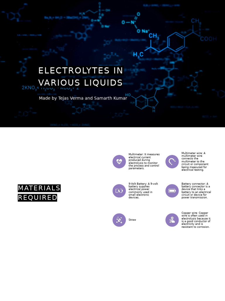 Electrolytes in Various Liquids | PDF
