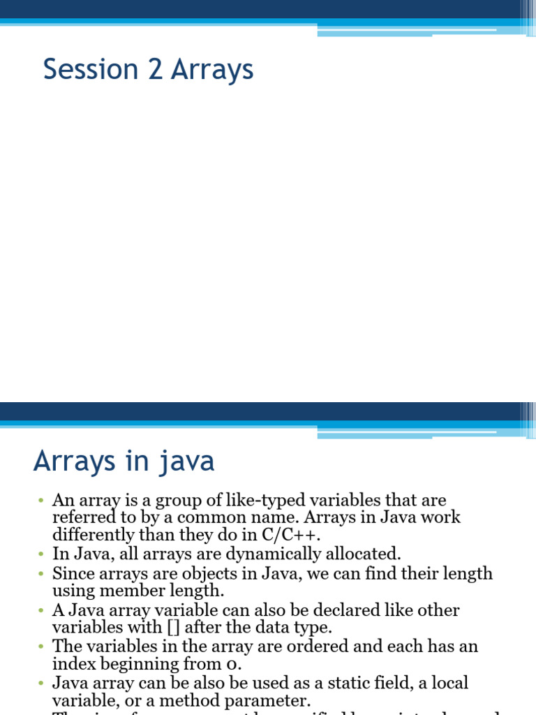 Session 2_Arrays | PDF