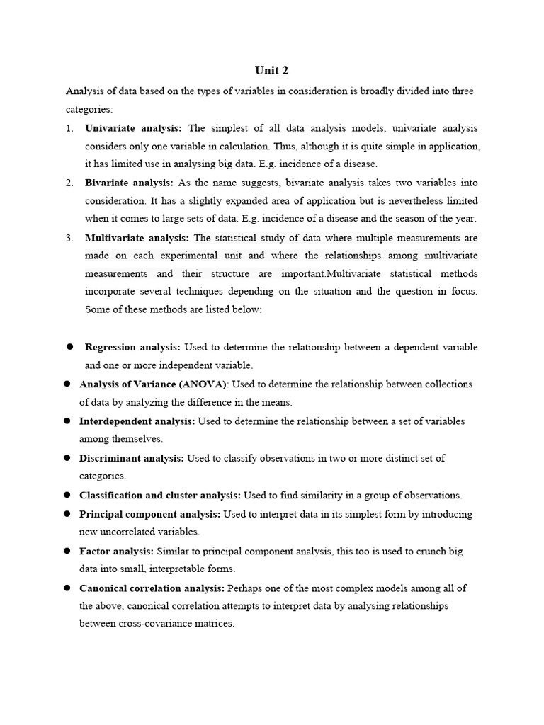 Data Analytics Unit 2 | PDF