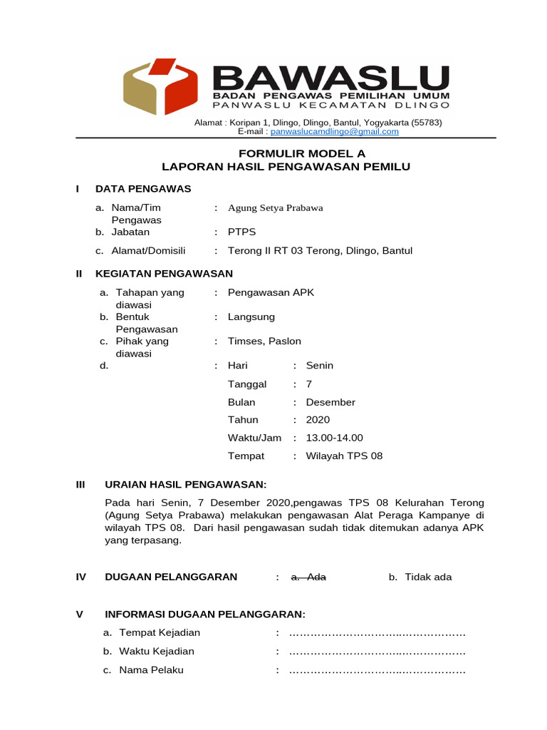 Form a Ptps Agung Tps 08 | PDF