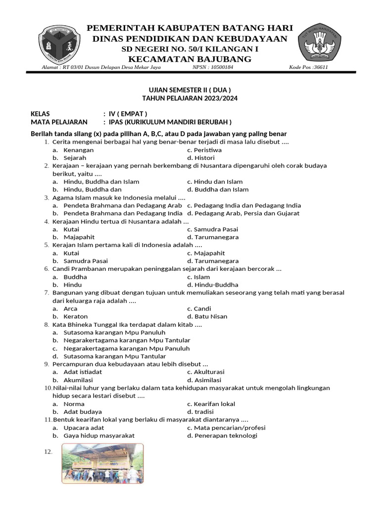 SOAL DAN KUNCI JAWABAN IPAS KELAS 4 Semester 2 | PDF