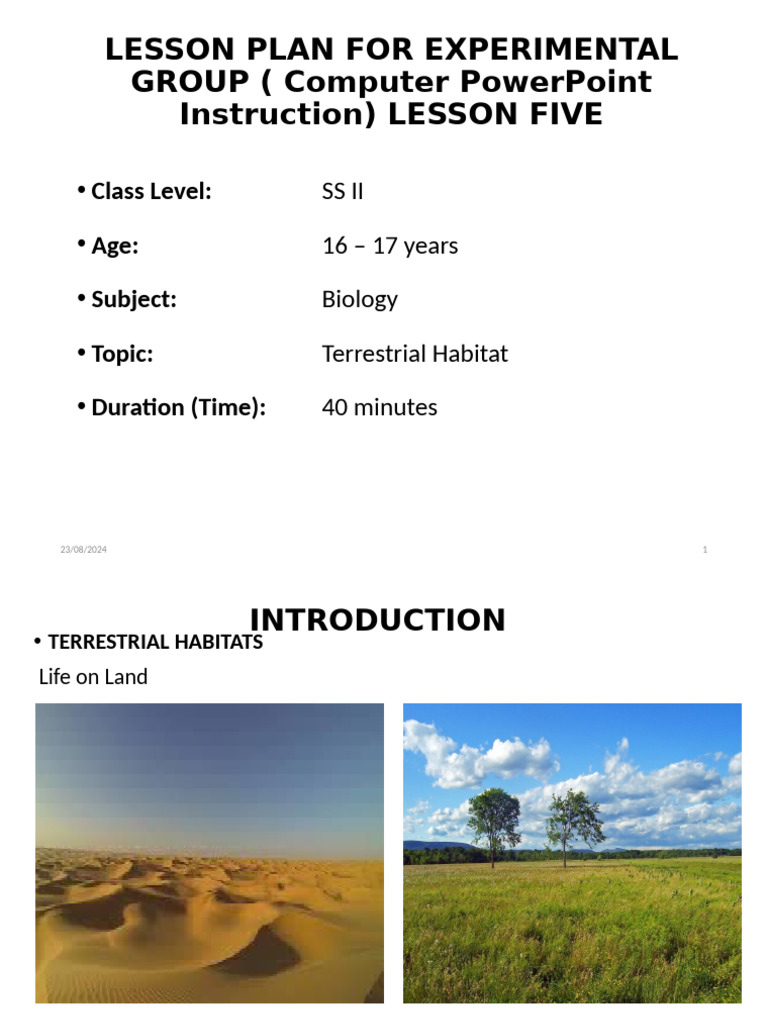 Terrestrial Habitat | PDF