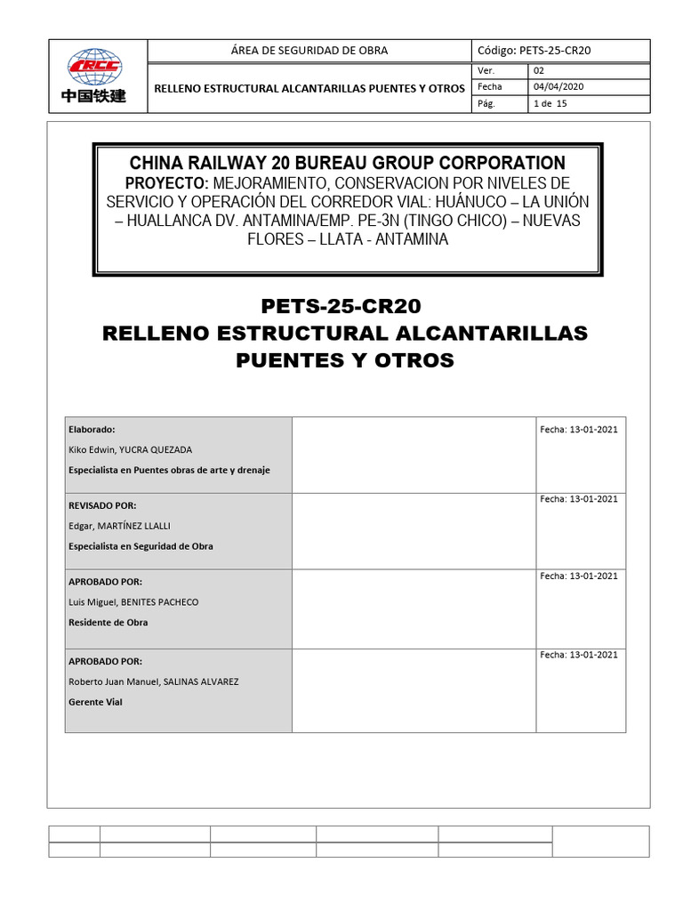PETS-25-CR20 - Relleno Estructural para Puente | PDF | Topografía | Geología