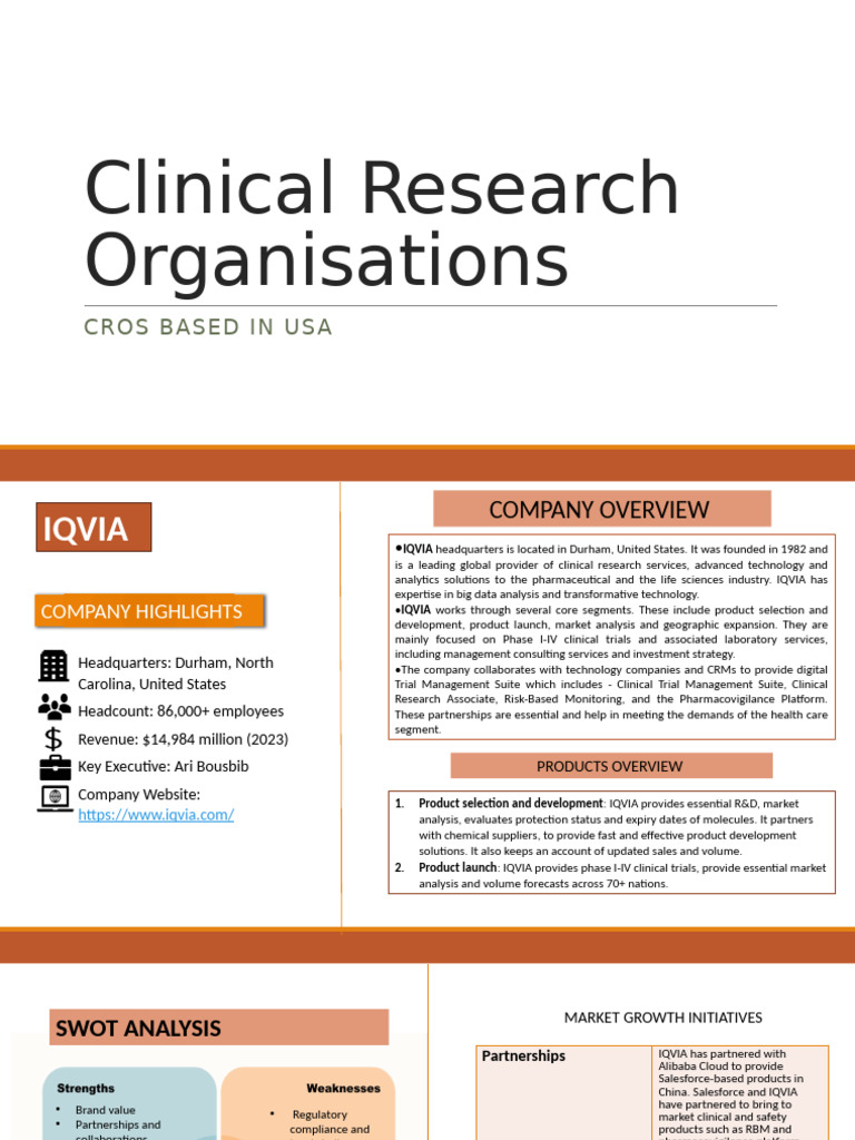 Clinical Research Organisations: Cros Based in Usa | PDF