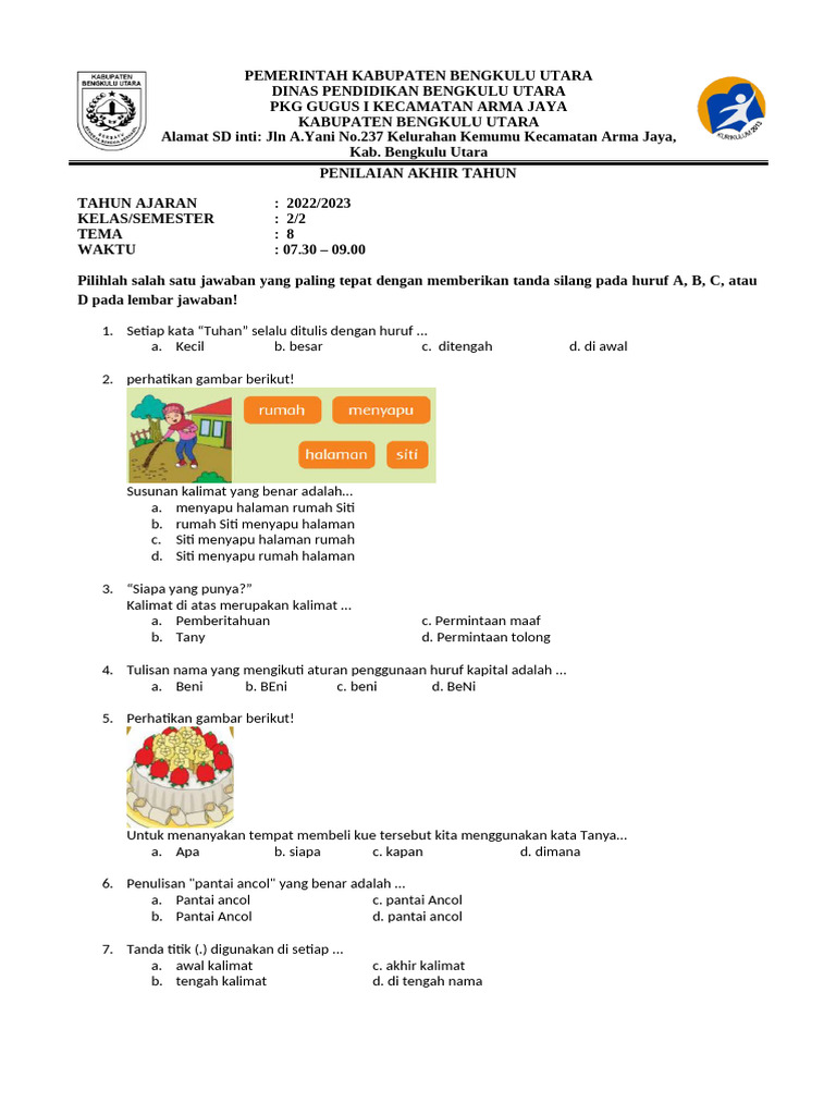 Master Soal Pat KLS 2 Tema 8 | PDF