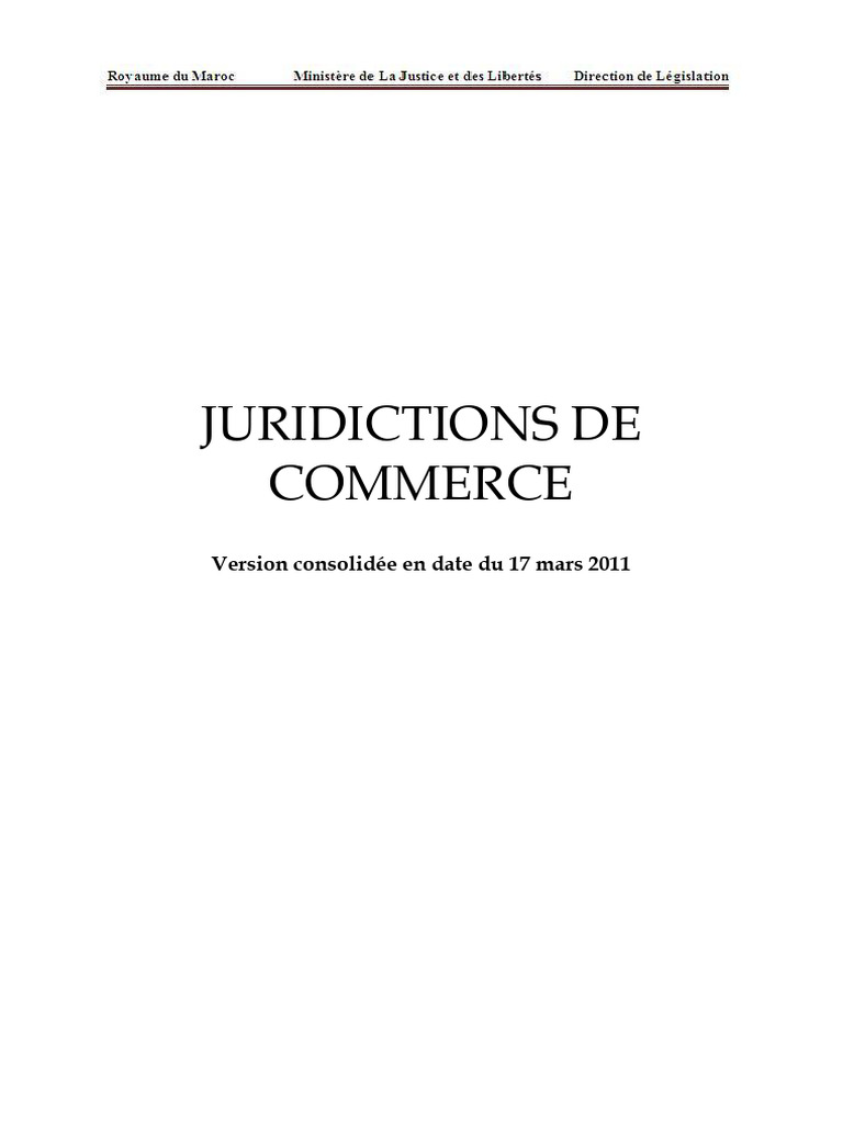 Code Des Juridiction de Commerce | PDF