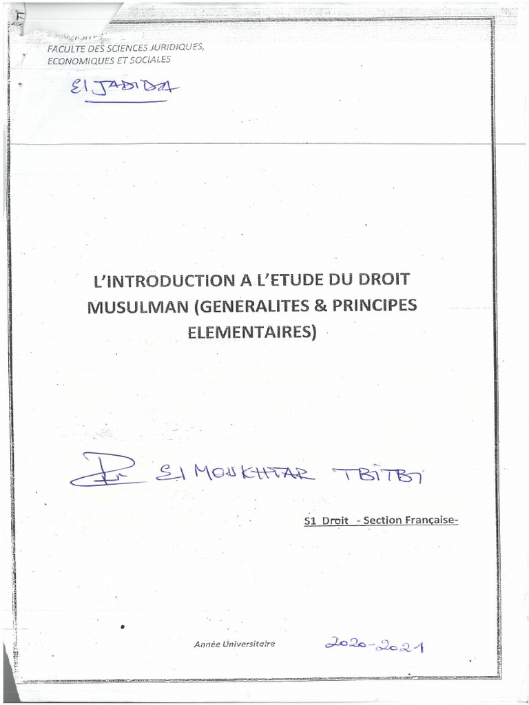 Intro Au Droit Musulman s1 | PDF