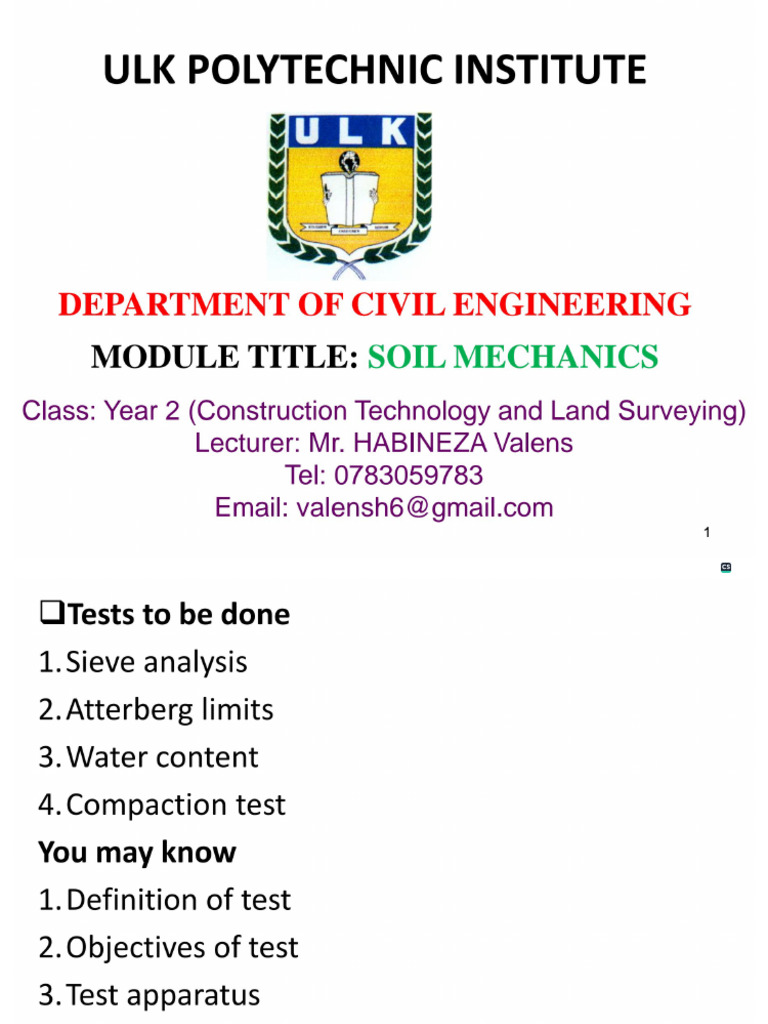 Soil Mechanics PPT 2024 | PDF