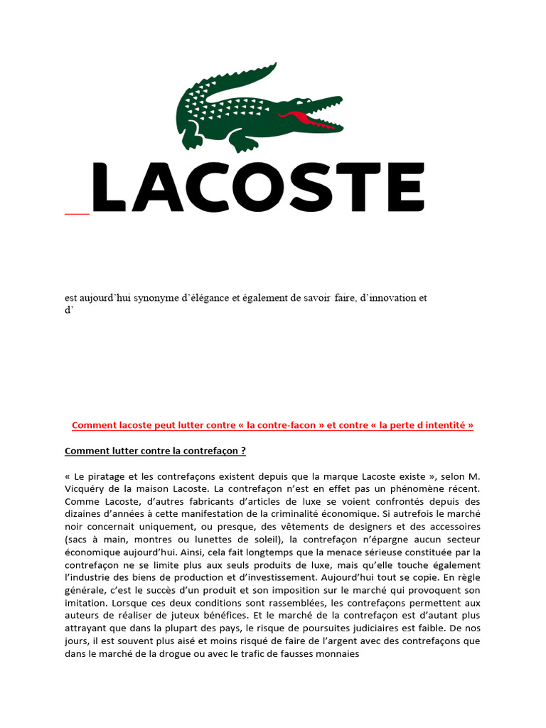 Lacoste | PDF