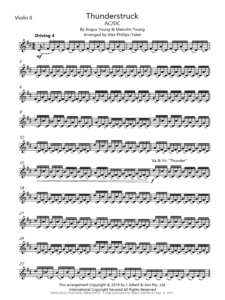 Thunderstruck by Ac DC Vl2 | PDF