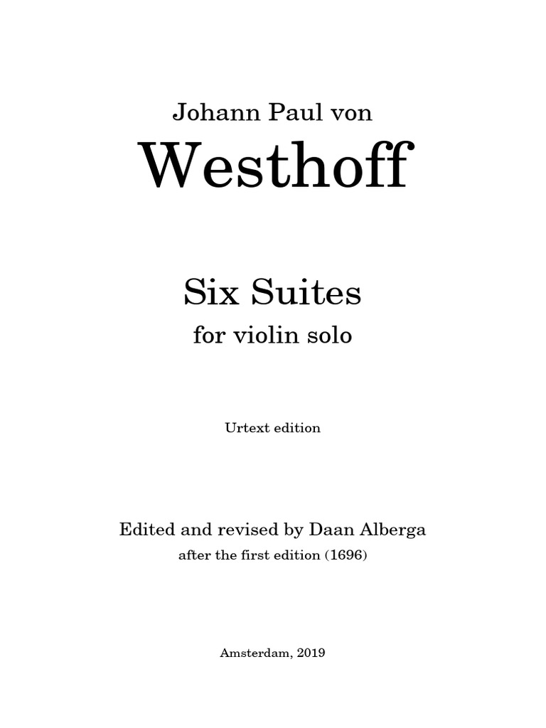 Westhoff Suites Pdf