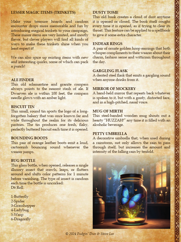 Magic Trinkets & Improved Quirks | PDF